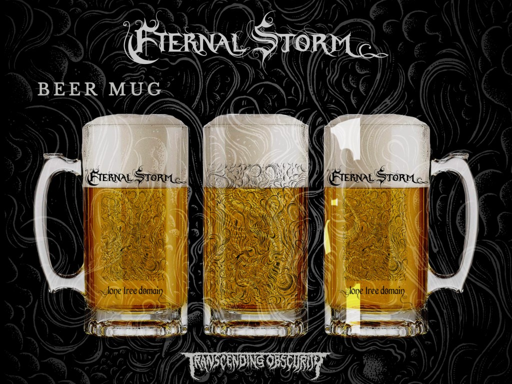 ETERNAL STORM Beer Mug with Album Artwork Coaster - TRANSCENDING OBSCURITY
